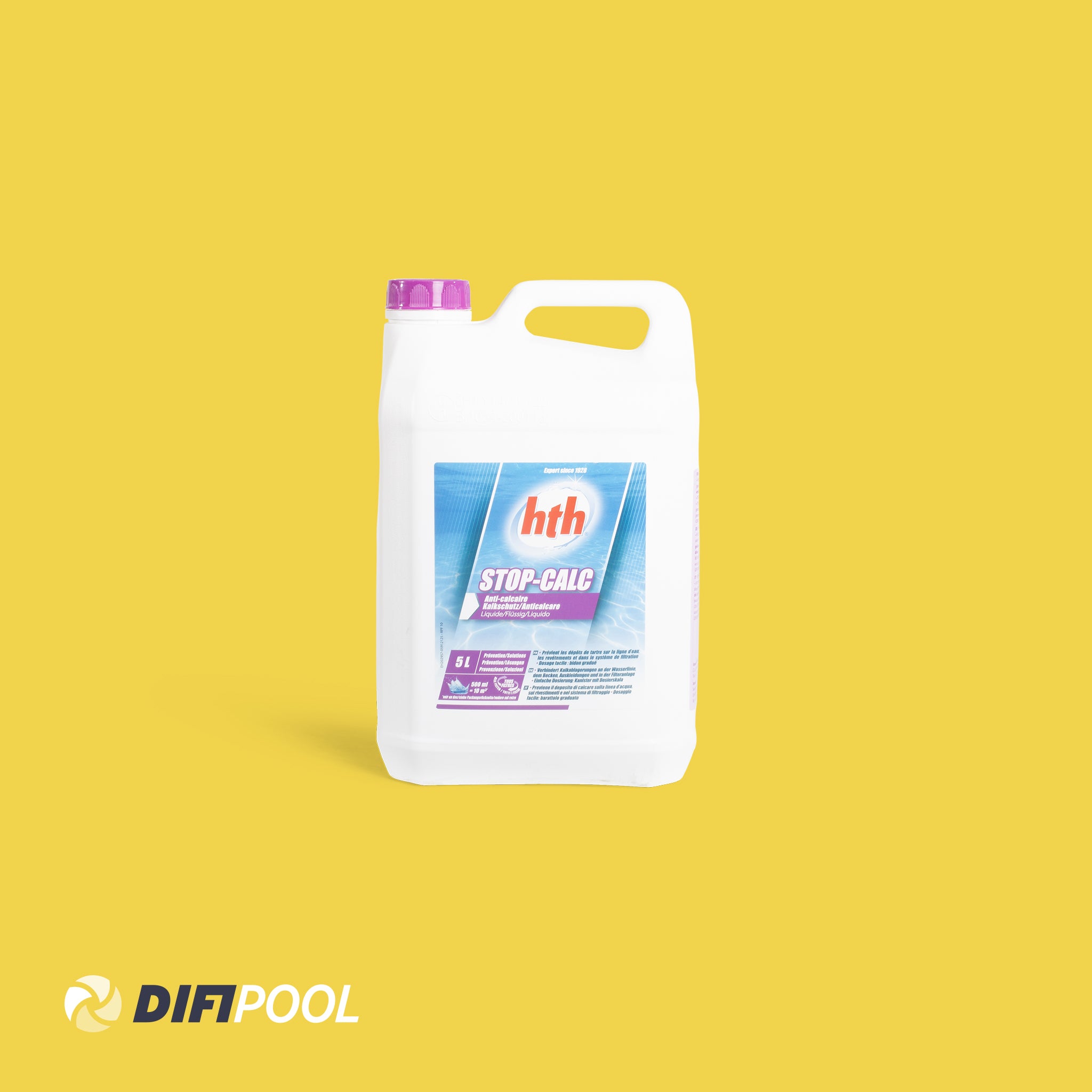 HTH Stop-Calc 5 l – Flüssiger Kalkschutz für Pools, pH-neutral & phosphatfrei